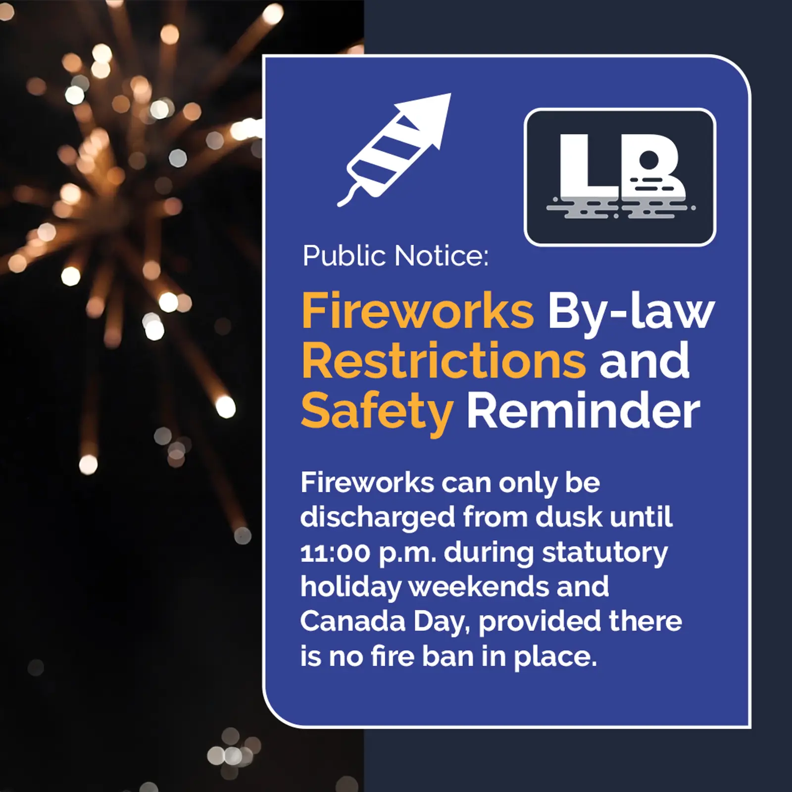 Public Notice: Fireworks By-law Restrictions and Safety Reminder ...